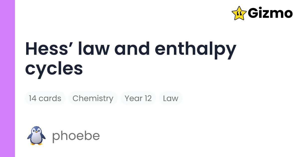 Hess’ Law and Enthalpy Cycles | Flashcards
