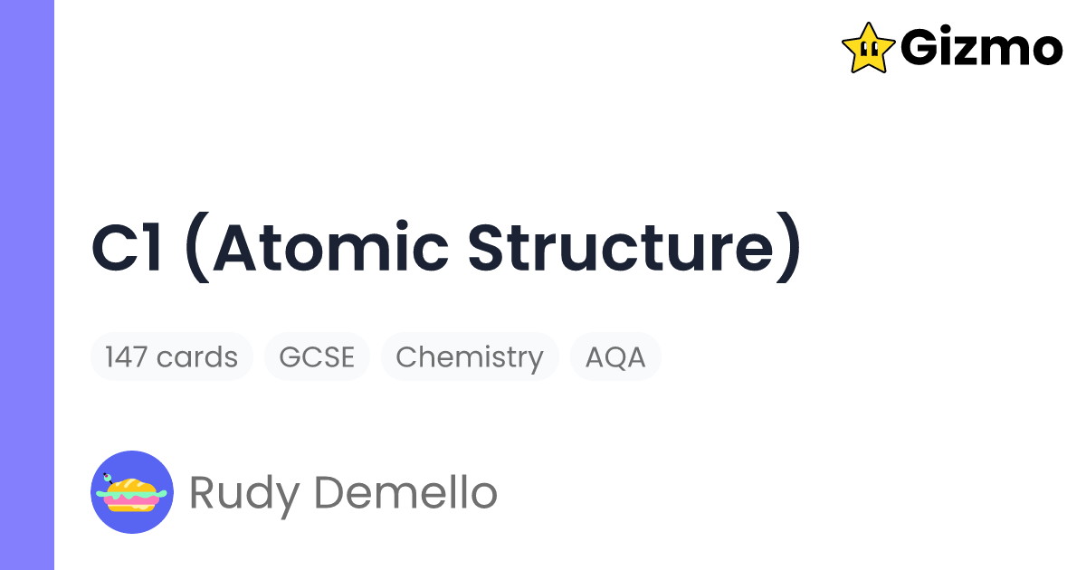 C1 (atomic Structure) | Flashcards