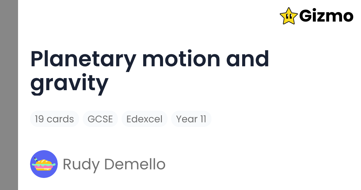 Planetary Motion and Gravity | Flashcards