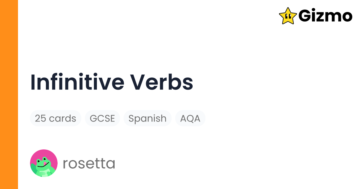 Infinitive Verbs | Flashcards