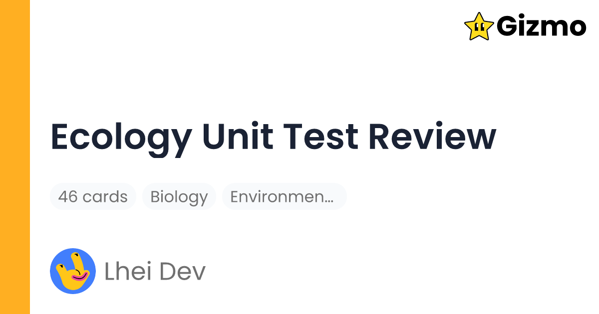 Ecology Unit Test Review | Flashcards