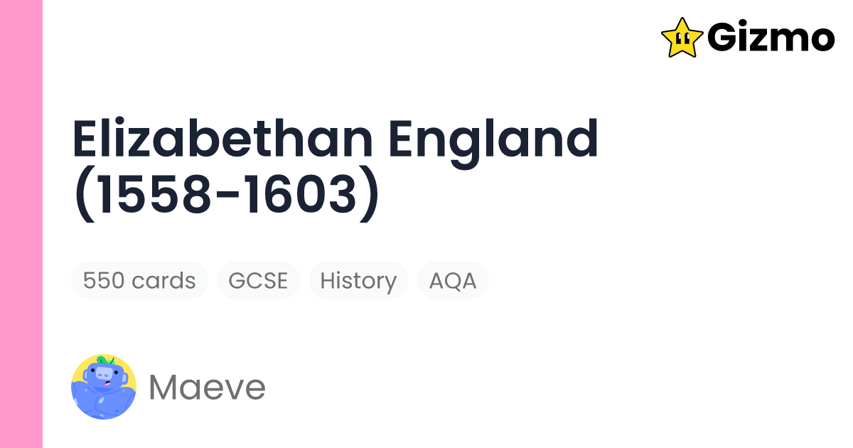 Elizabethan England (1558-1603) | Flashcards