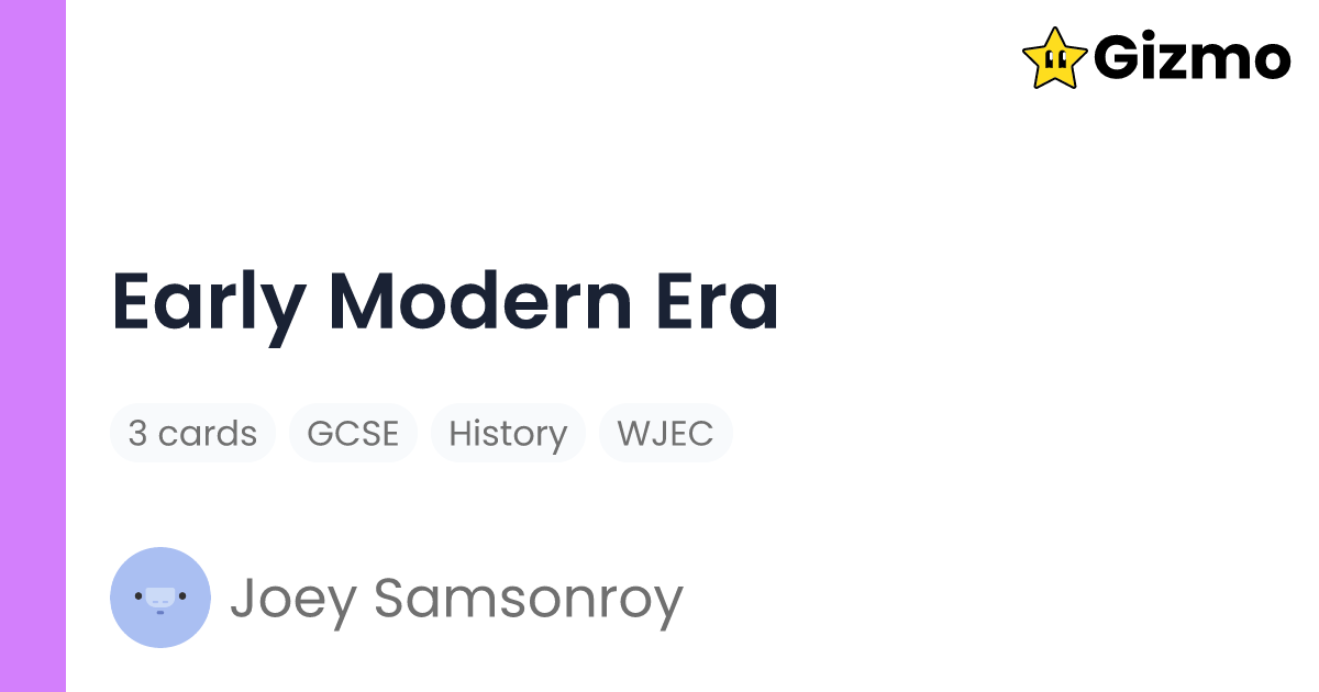 Early Modern Era | Flashcards