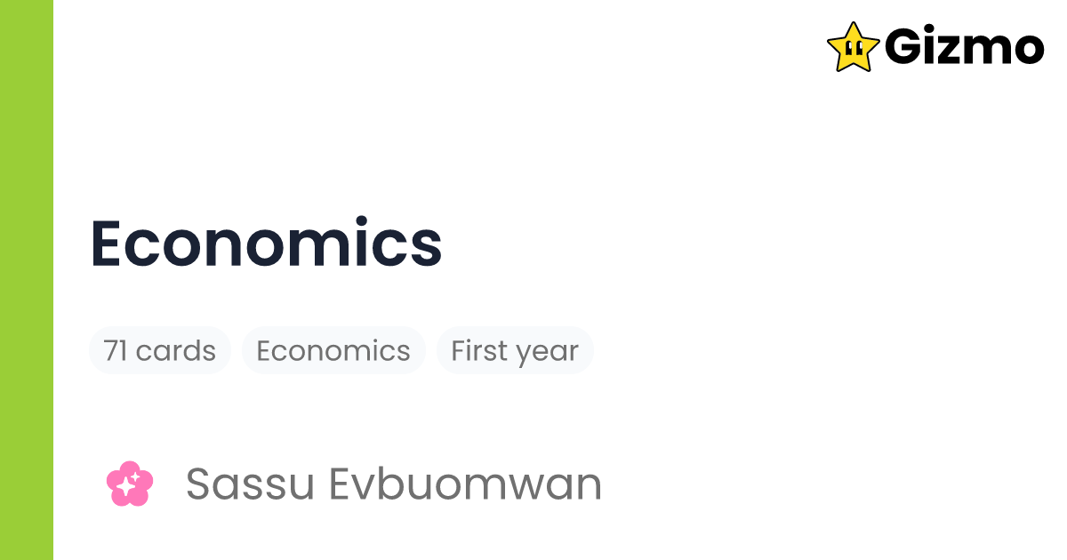 Economics | Flashcards