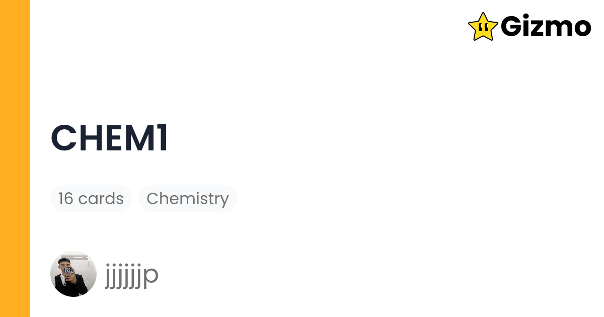 Chem1 | Flashcards