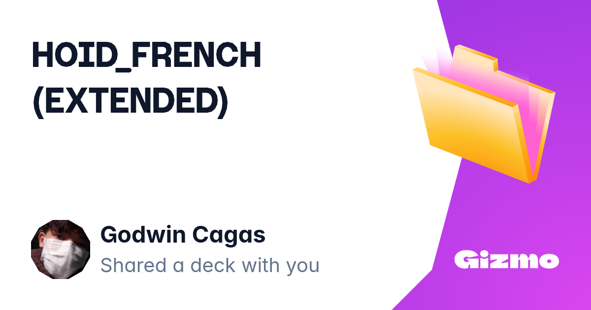 Hoid french extended Flashcards Hoid french extended Flashcards