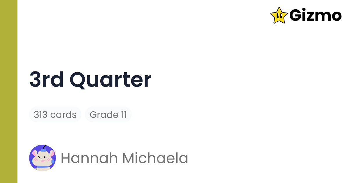 3rd Quarter | Flashcards