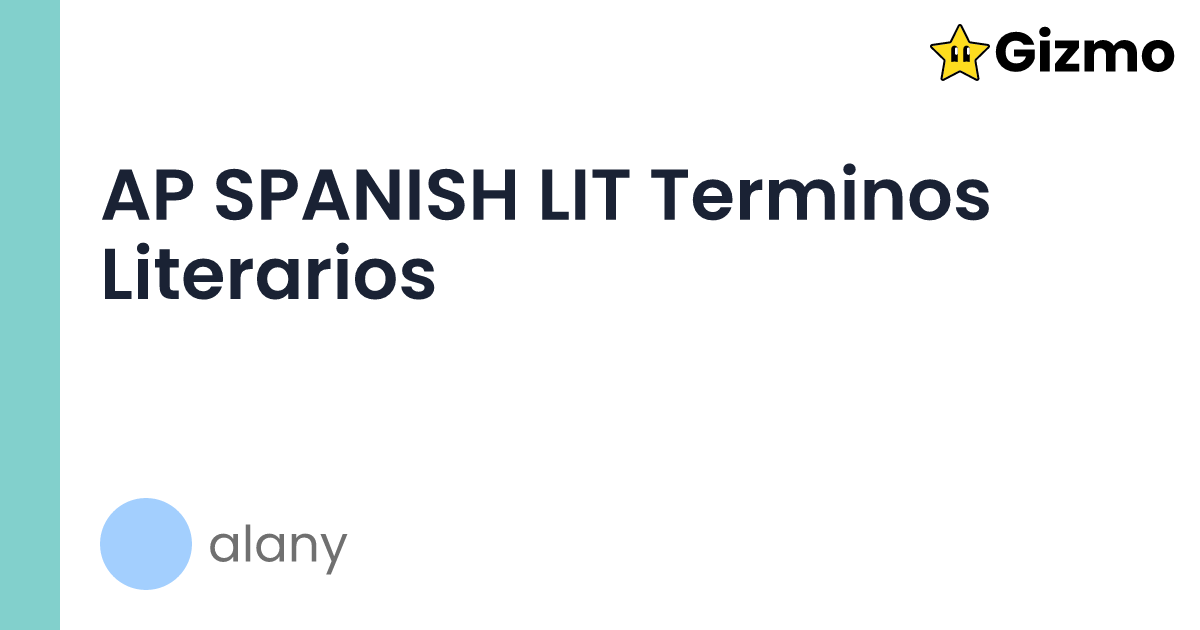 Ap Spanish Lit Terminos Literarios | Flashcards