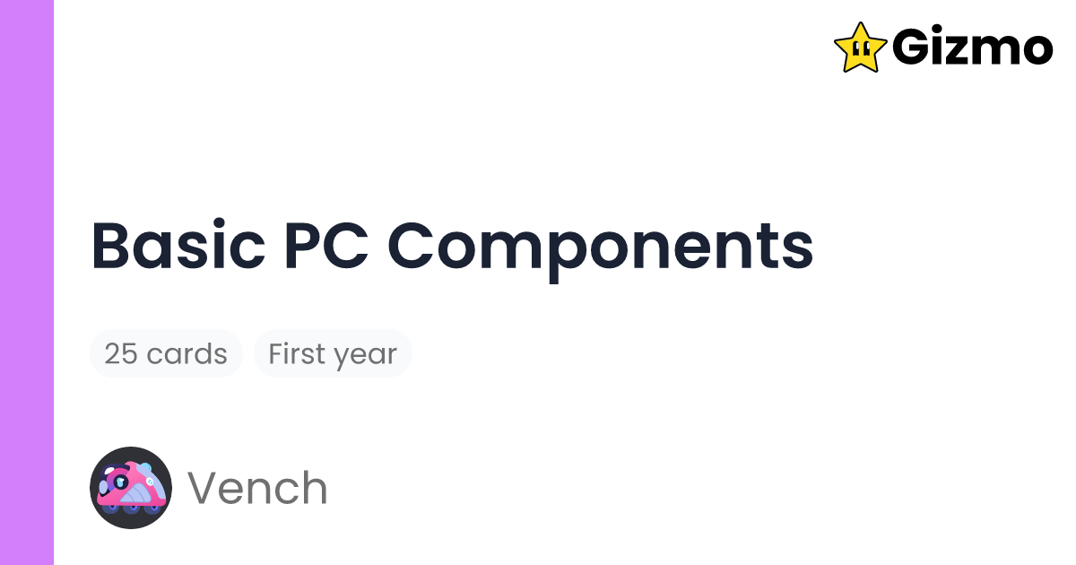 Basic Pc Components | Flashcards