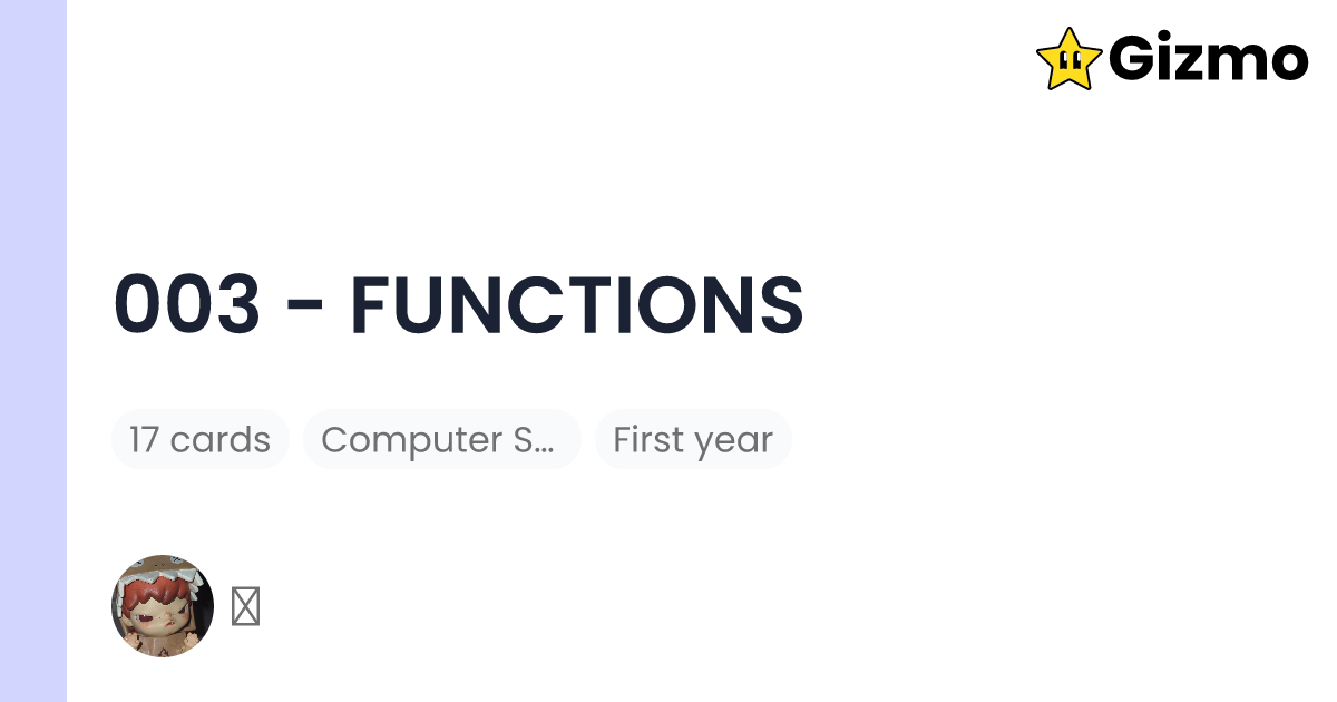 003 - Functions | Flashcards