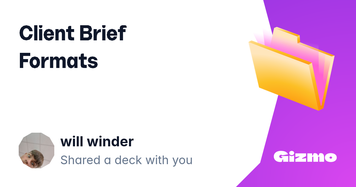 Client Brief Formats | Flashcards