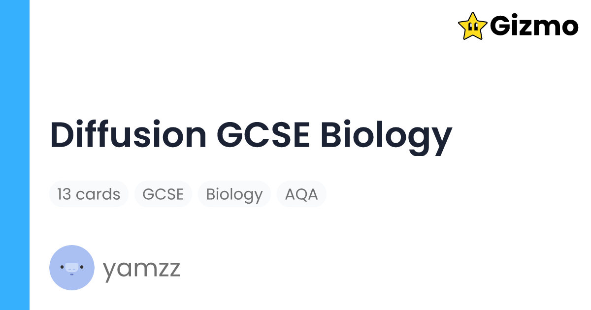 Diffusion Gcse Biology | Flashcards