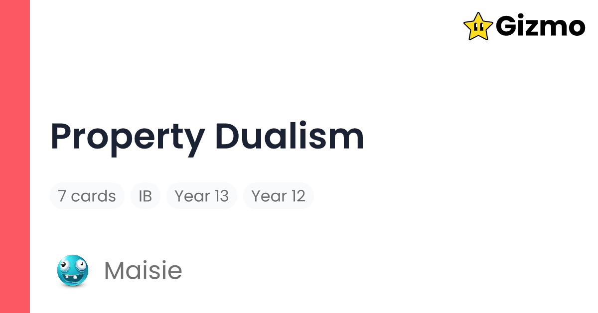 Property Dualism Flashcards property-dualism-flashcards
