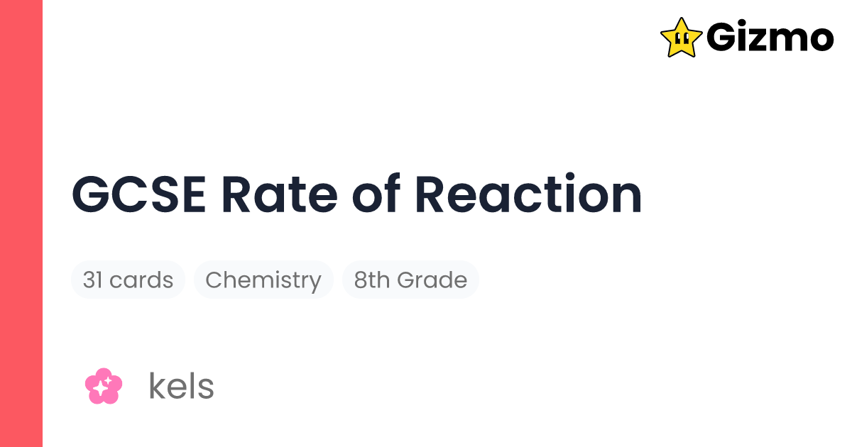 Gcse Rate Of Reaction | Flashcards