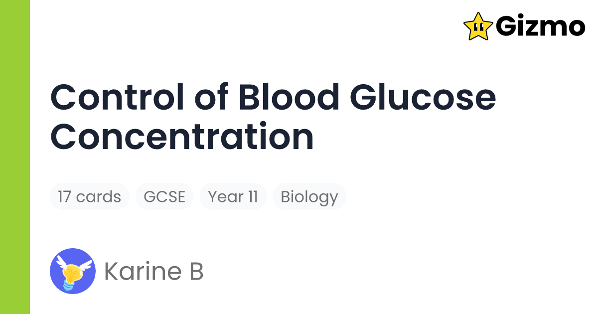 Control Of Blood Glucose Concentration | Flashcards