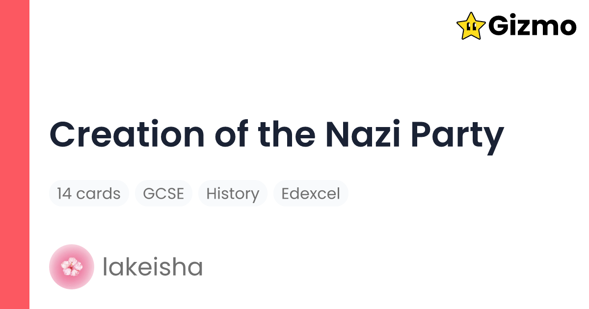 Creation Of the Nazi Party | Flashcards