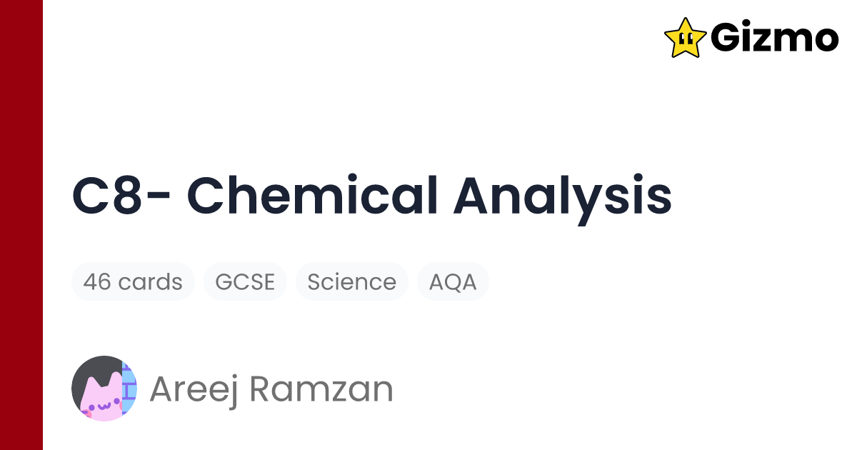 C8- Chemical Analysis | Flashcards