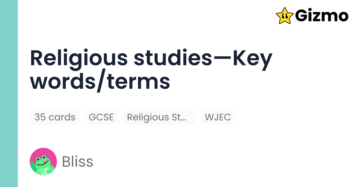 Religious Studies—key Words/terms | Flashcards