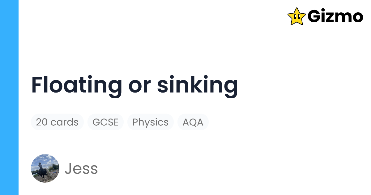 Floating or Sinking | Flashcards