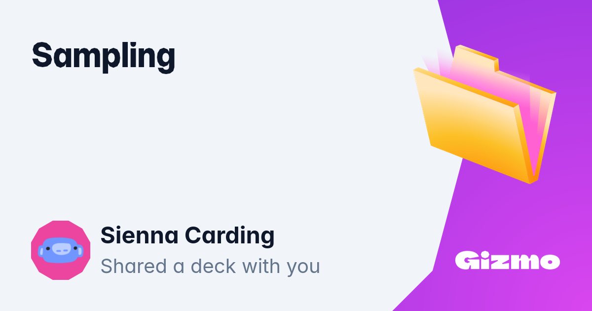 Sampling | Flashcards