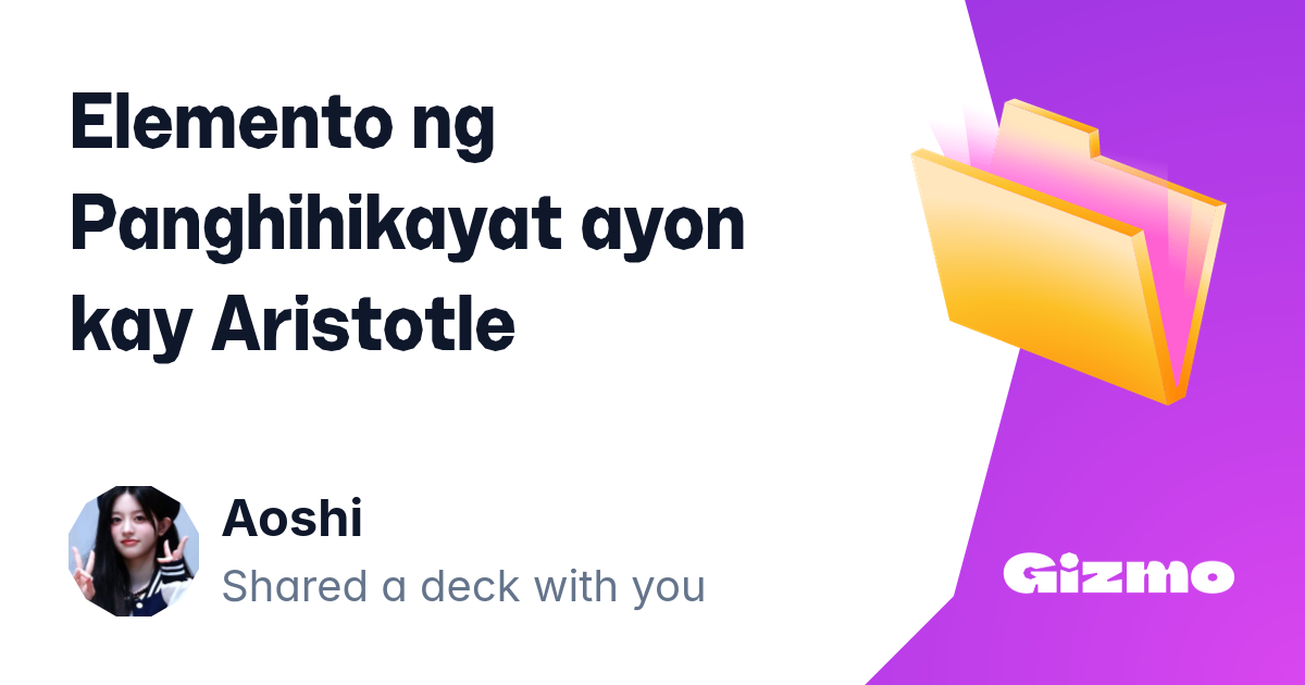 Elemento Ng Panghihikayat Ayon Kay Aristotle | Flashcards