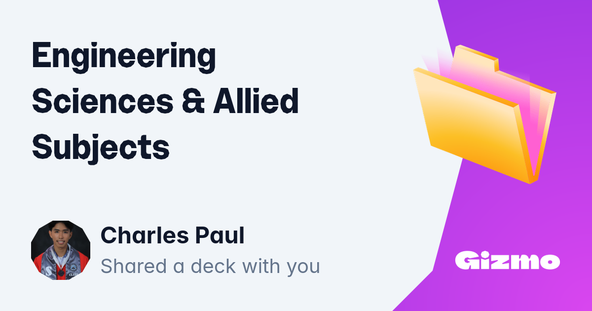 Engineering Sciences and Allied Subjects 2001 | Flashcards