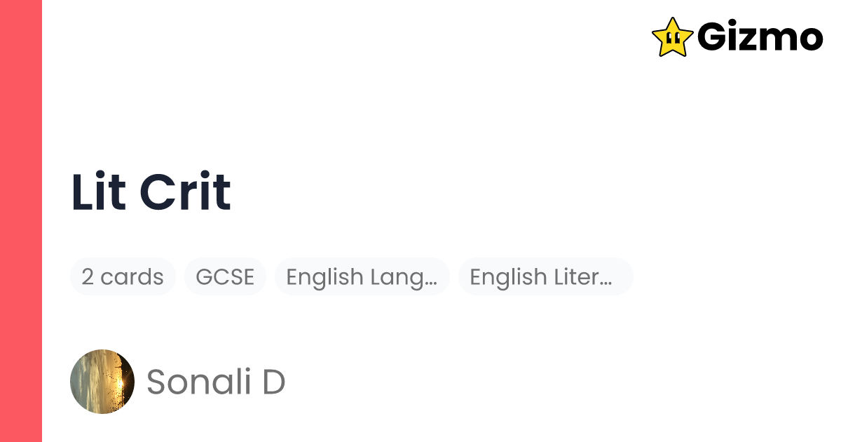 Lit Crit | Flashcards