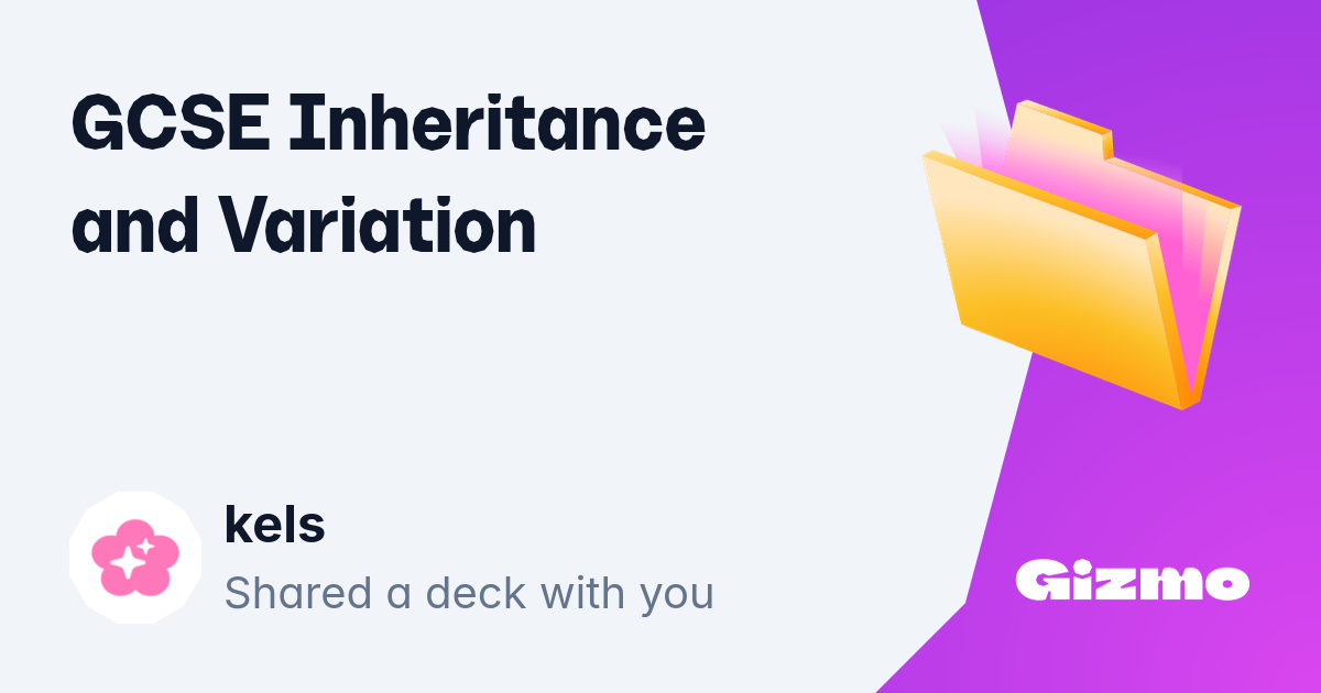 Gcse Inheritance and Variation | Flashcards