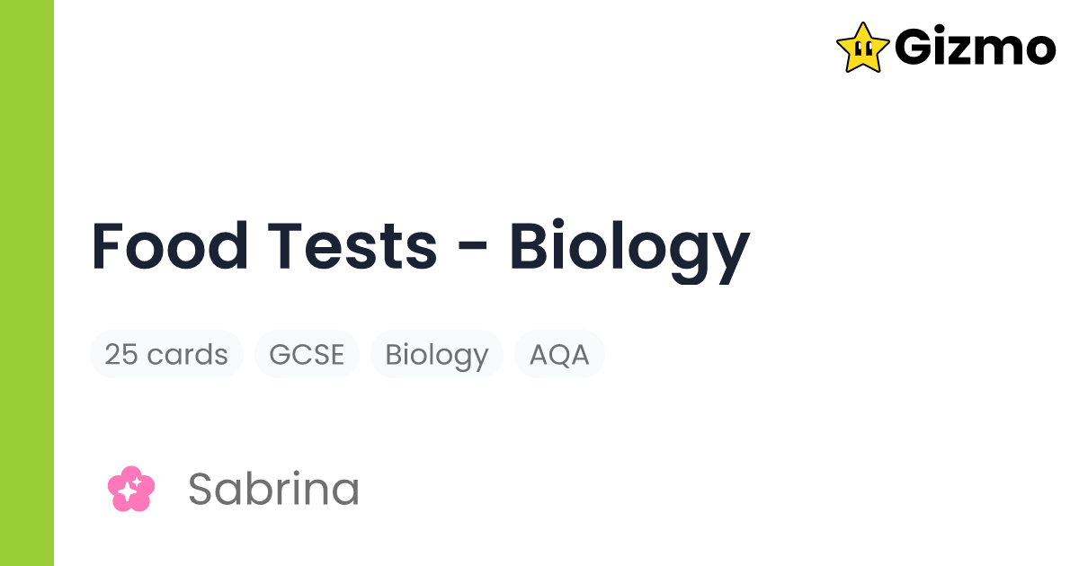 Food Tests - Biology | Flashcards