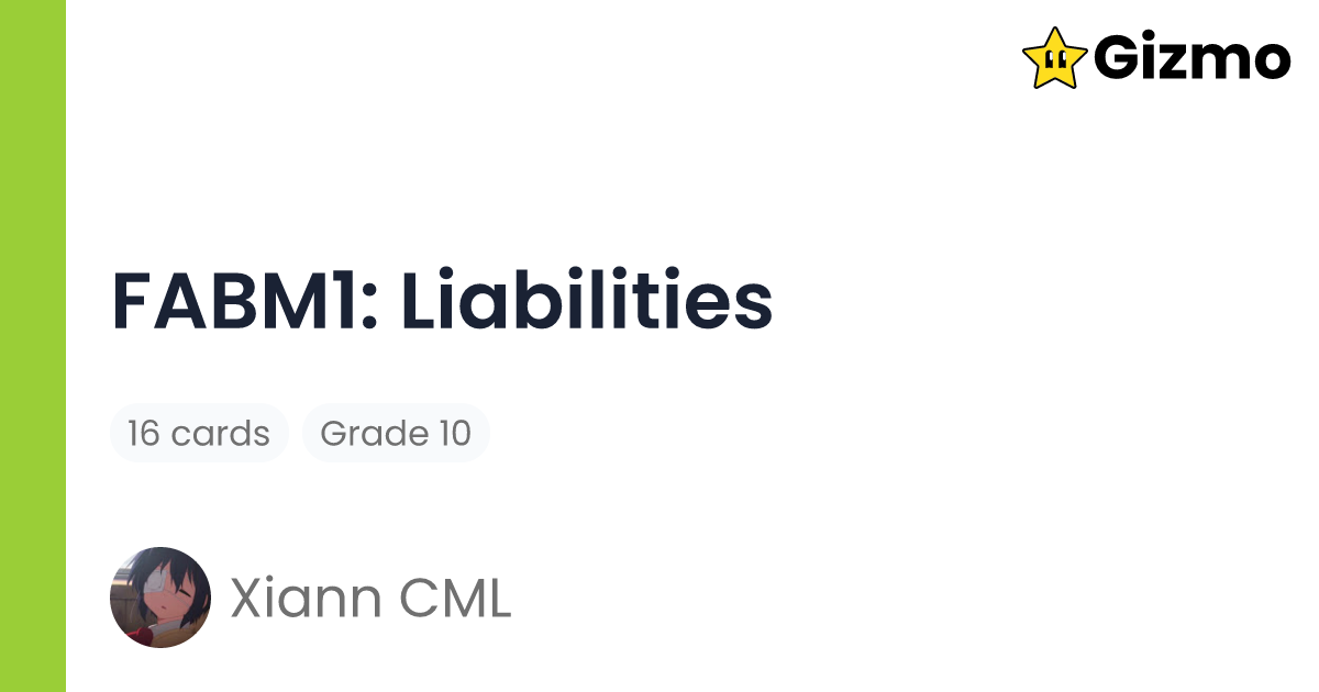 Fabm1: Liabilities | Flashcards