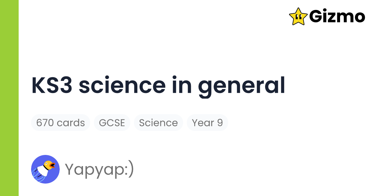 Ks3 Science in General | Flashcards