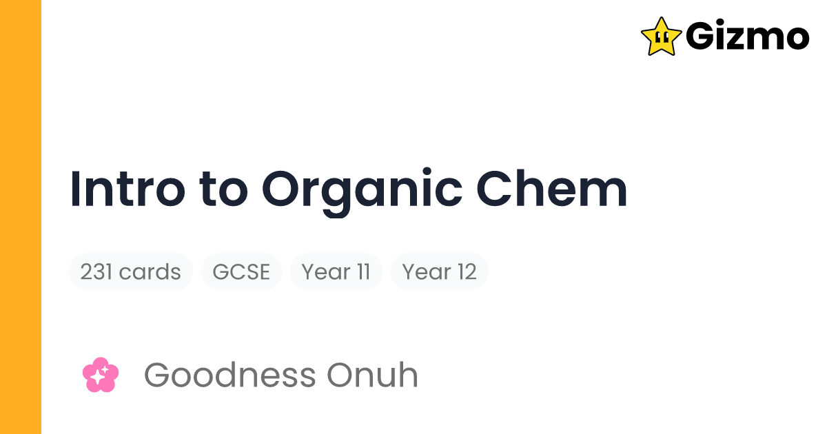 Intro to Organic Chem | Flashcards