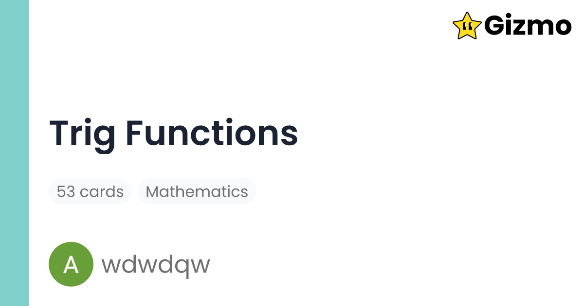 Trig Functions | Flashcards