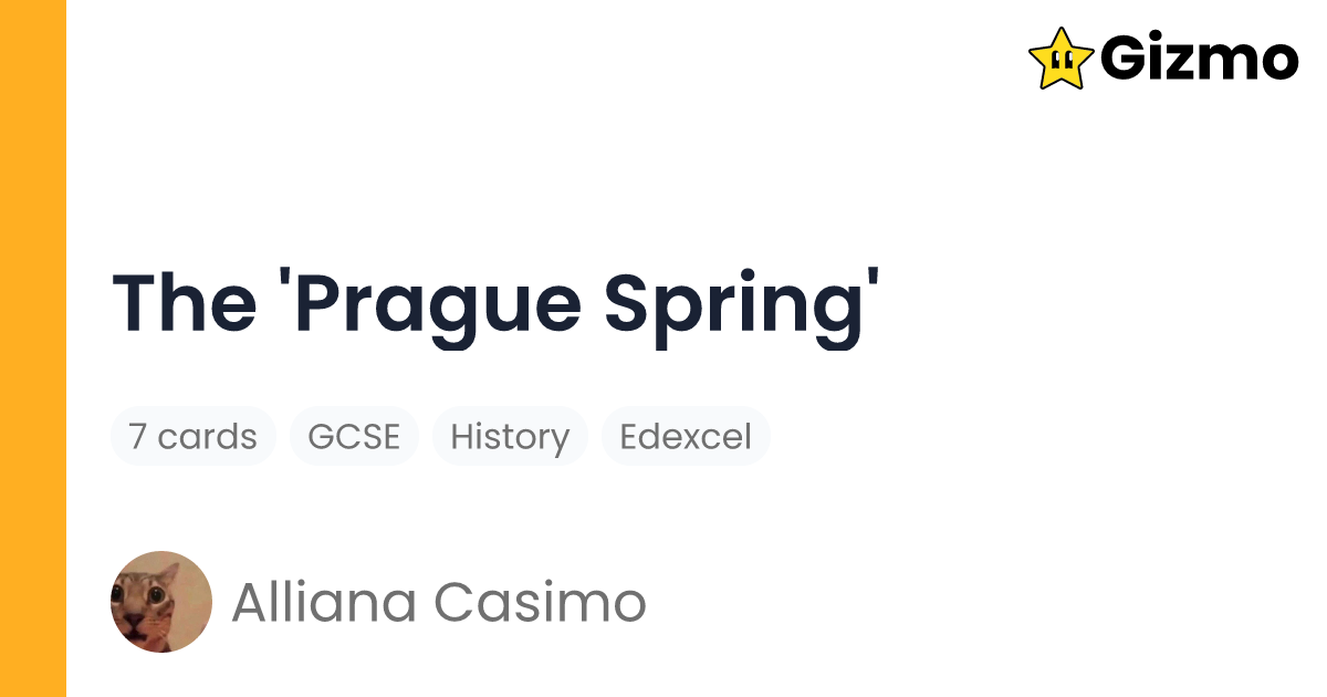 The 'prague Spring' | Flashcards