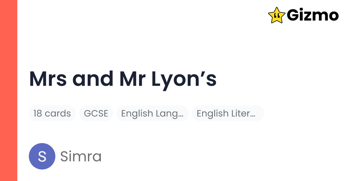 Mrs and Mr Lyon’s | Flashcards
