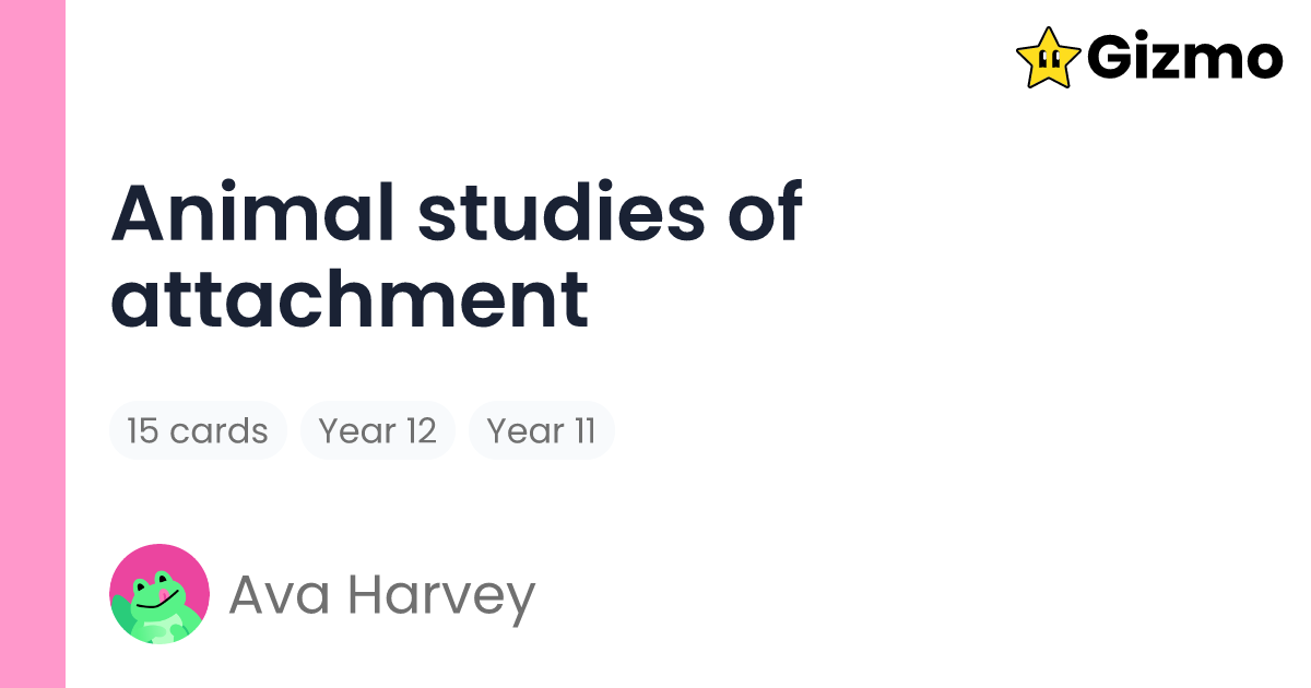 Animal Studies Of Attachment | Flashcards