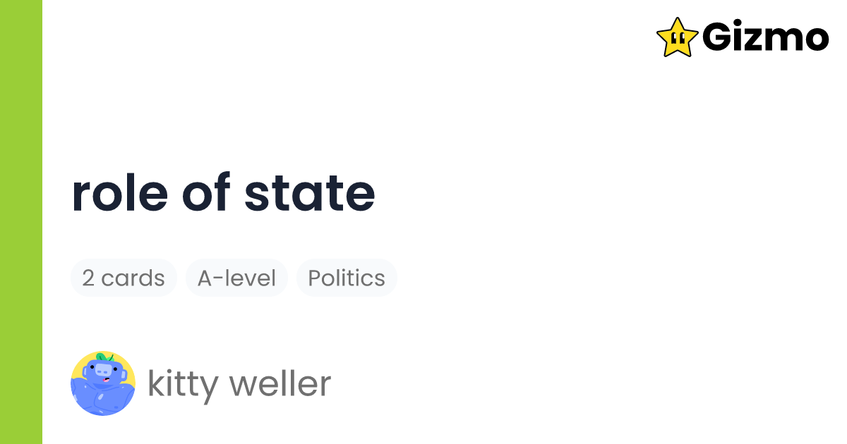 Role Of State | Flashcards