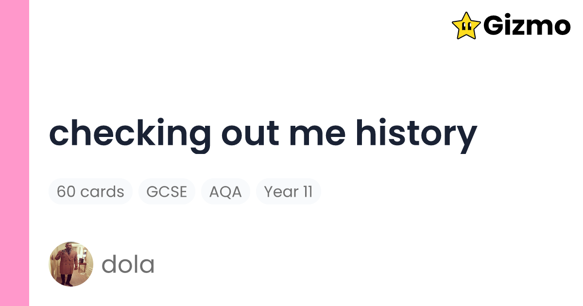 Checking Out Me History | Flashcards
