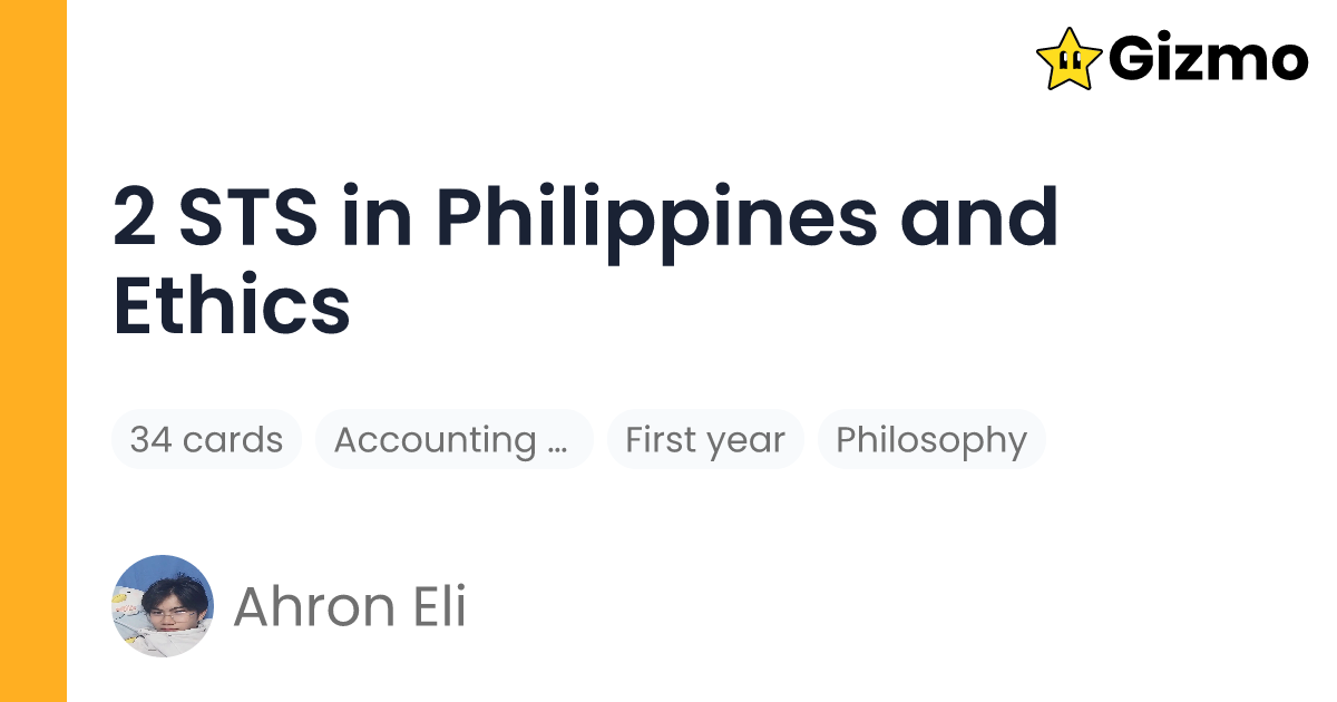 2 Sts in Philippines and Ethics | Flashcards