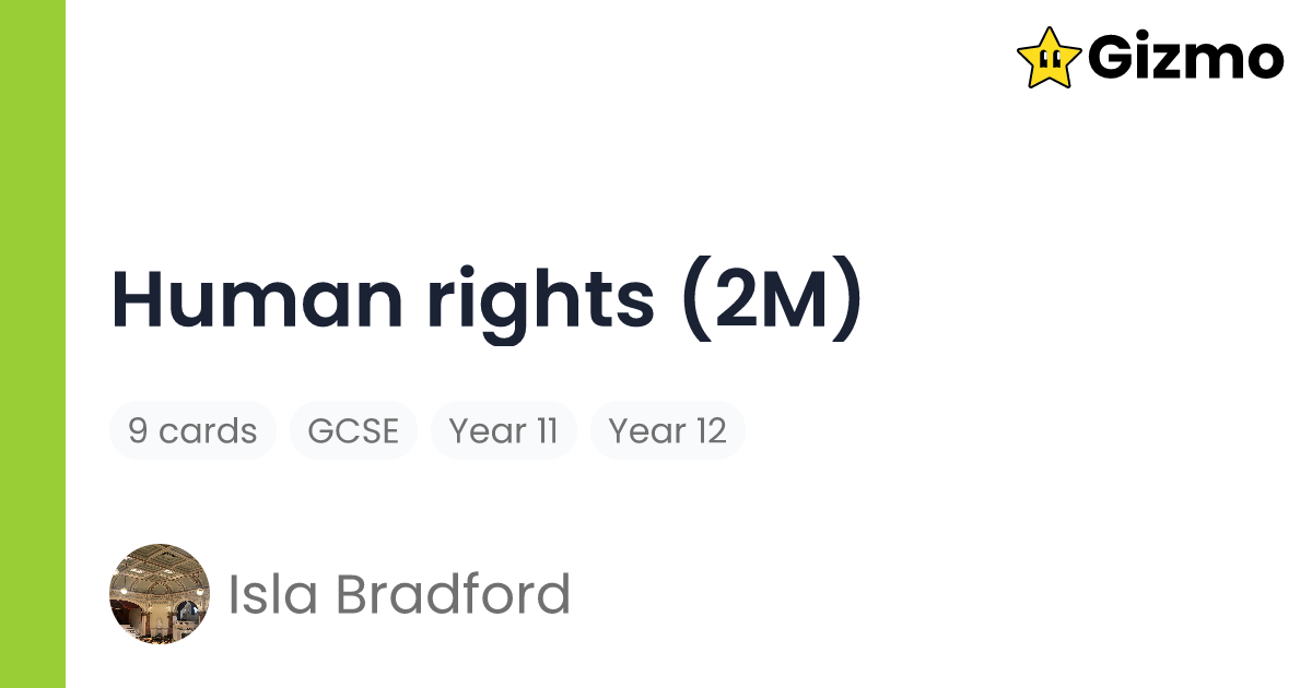 Human Rights (2m) | Flashcards