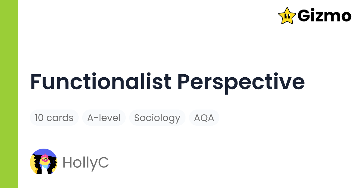 Functionalist Perspective | Flashcards