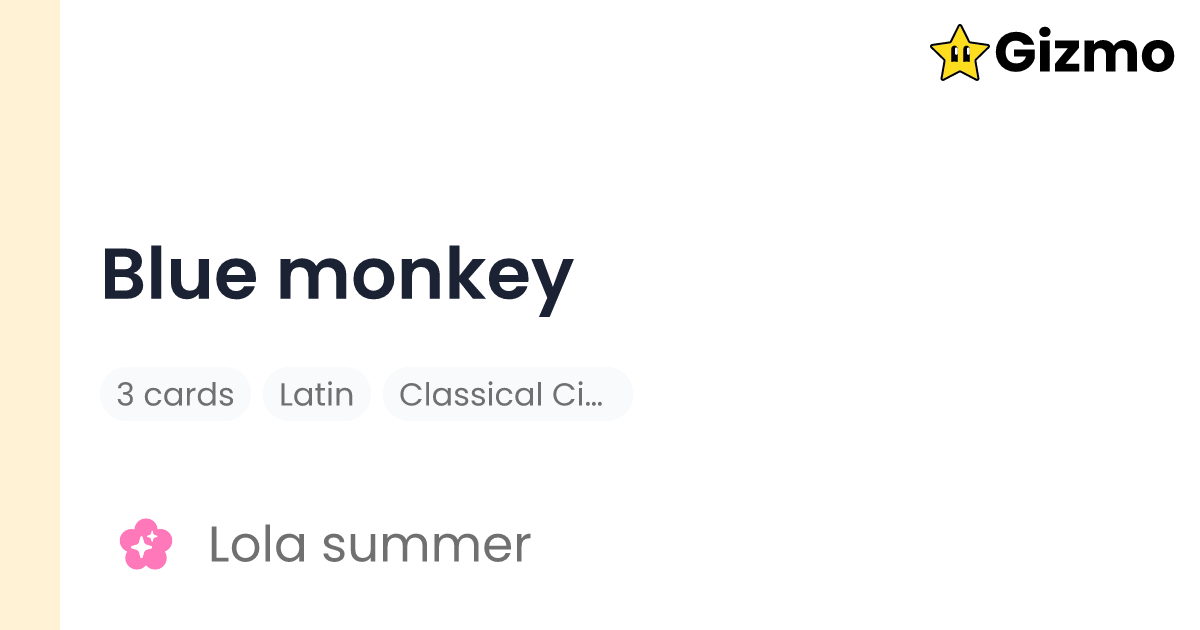 Blue Monkey | Flashcards