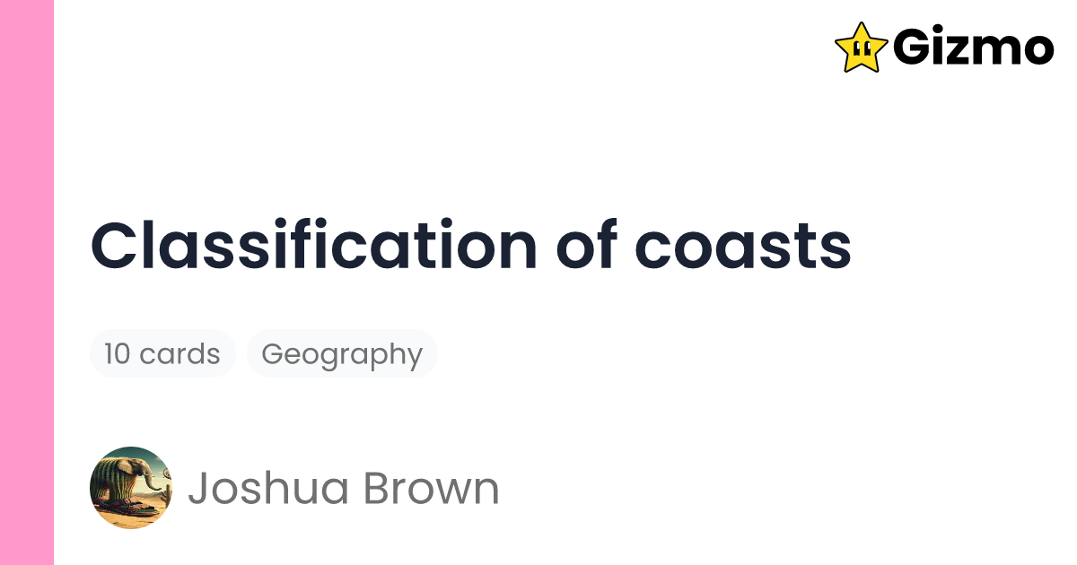 Classification Of Coasts | Flashcards