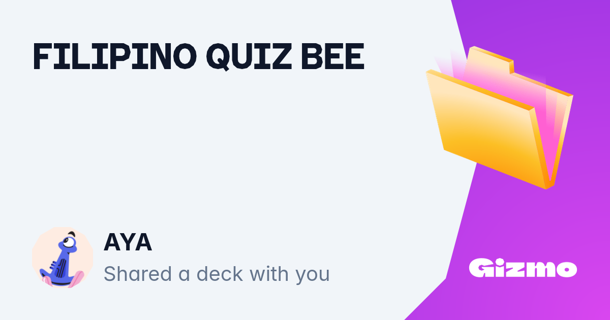 Filipino Quiz Bee | Flashcards