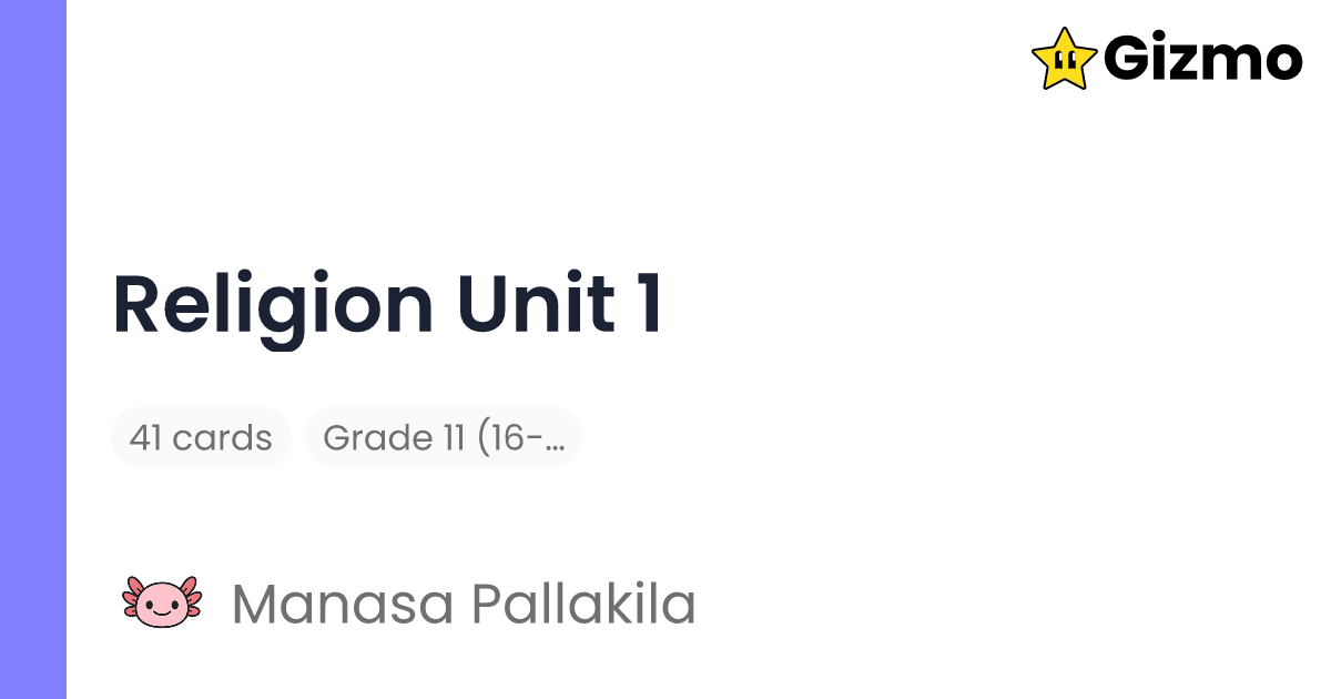 Religion Unit 1 | Flashcards