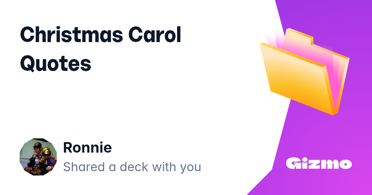 Christmas Carol Quotes | Flashcards