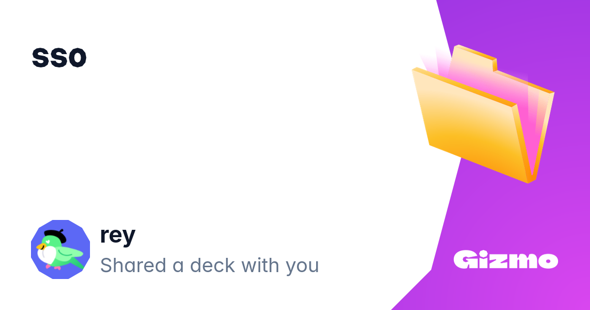 Sso | Flashcards