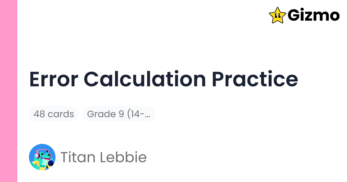 Error Calculation Practice | Flashcards
