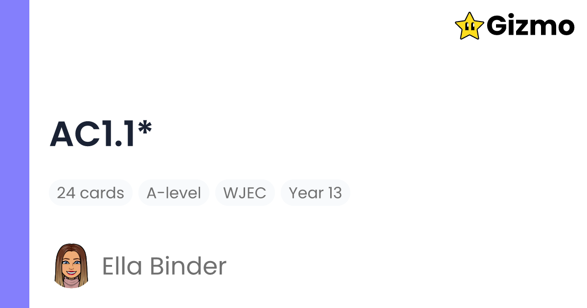 Ac1.1* | Flashcards