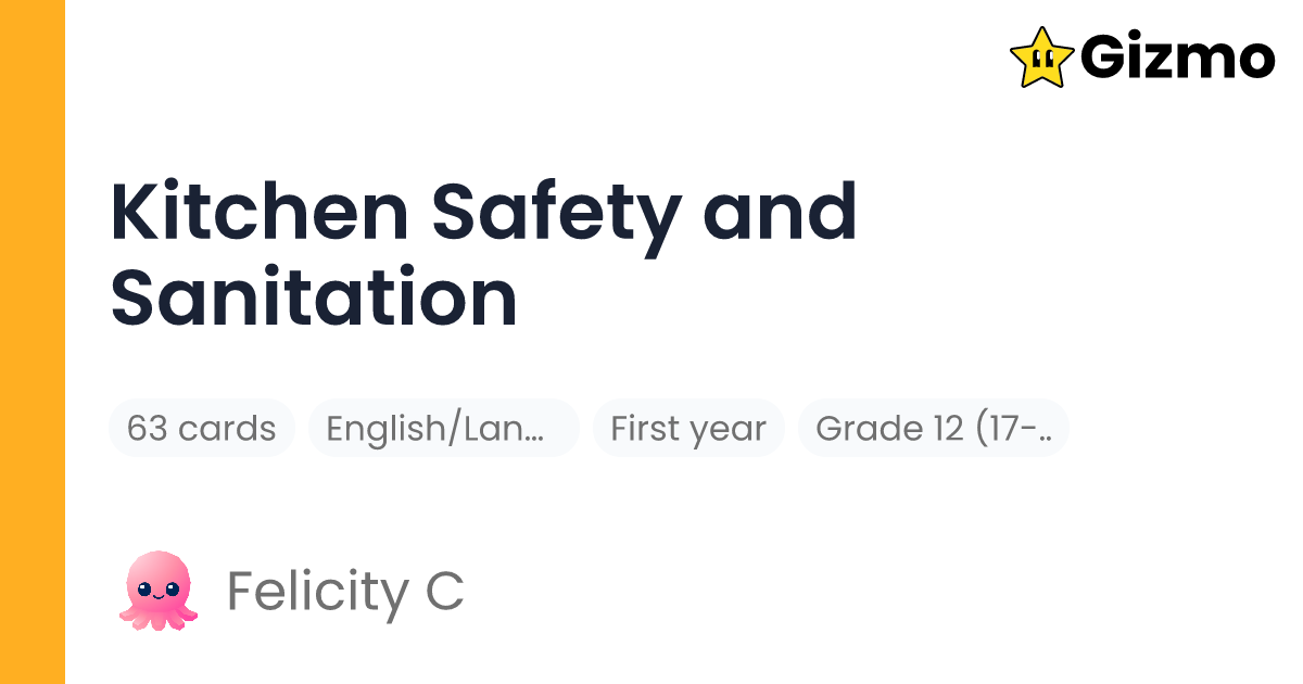 Kitchen Safety and Sanitation | Flashcards